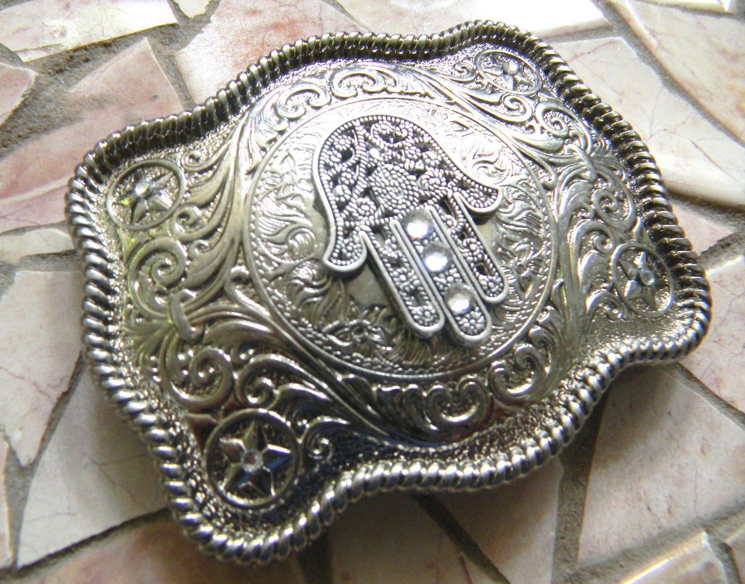 Hamsa Hand Belt Buckle Silver Rhinestone Evil Eye Womens - Etsy