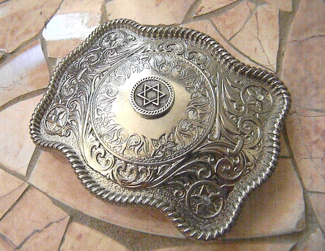 Jewish Gifts, Star of David Silver Belt Buckle, Hanukkah, Judaica, Bar ...
