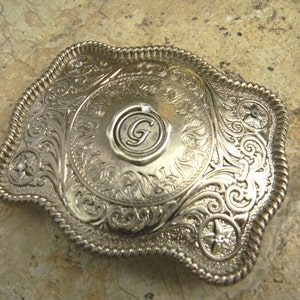 Monogram Letter G Belt Buckle, Western Belt Buckle, Groomsmen Gift ...