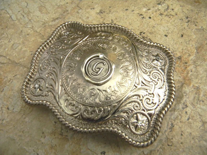 Monogram Letter G Belt Buckle, Western Belt Buckle, Groomsmen Gift ...