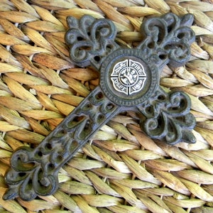 Firefighter Christian Metal Cross Wall Art, Cast Iron Catholic ...