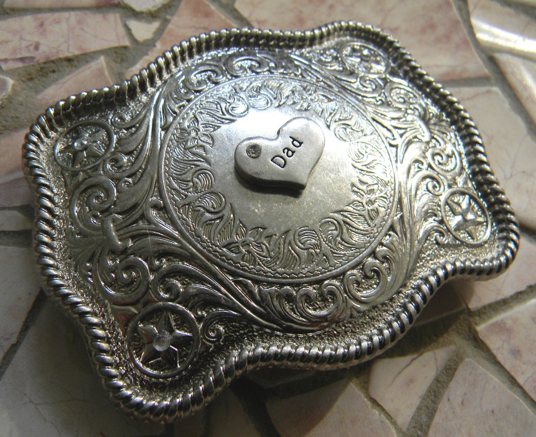 Dad Belt Buckle, Mens Silver Buckle, Gift for Father of Bride or Groom ...