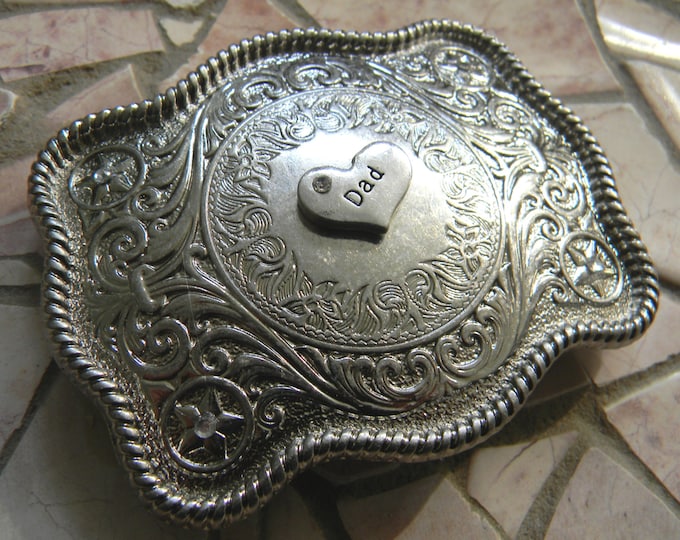 Dad Belt Buckle, Mens Silver Buckle, Gift for Father of Bride or Groom ...