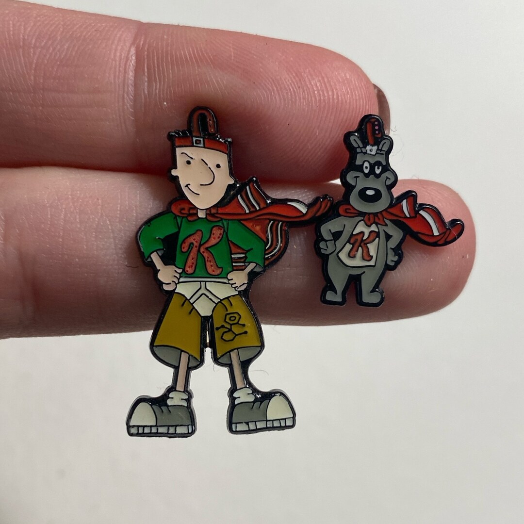 Quail Man and Quail Dog Special K Man Festival Pin Doug Funny Nostalgia ...
