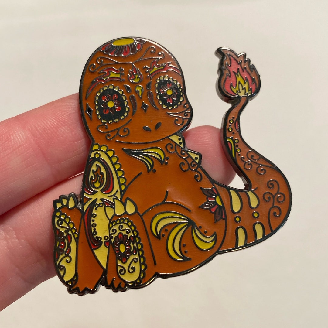 Charmander Dia De Los Muertos Festival Pin - Unique Pokémon Accessory ...