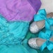 PRINCESS ARIEL SHOES Silver Rock Glitter Mary-jane With Teal Satin ...