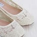 Ivory Lace Round Toe Flats With BACK PEARLS, Women Lace Shoes, Bridal ...