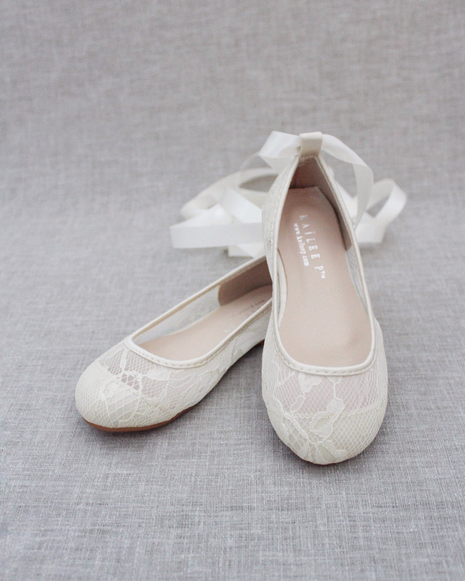 Girls IVORY Lace Ballerina Flats With Ballerina Lace up - Etsy