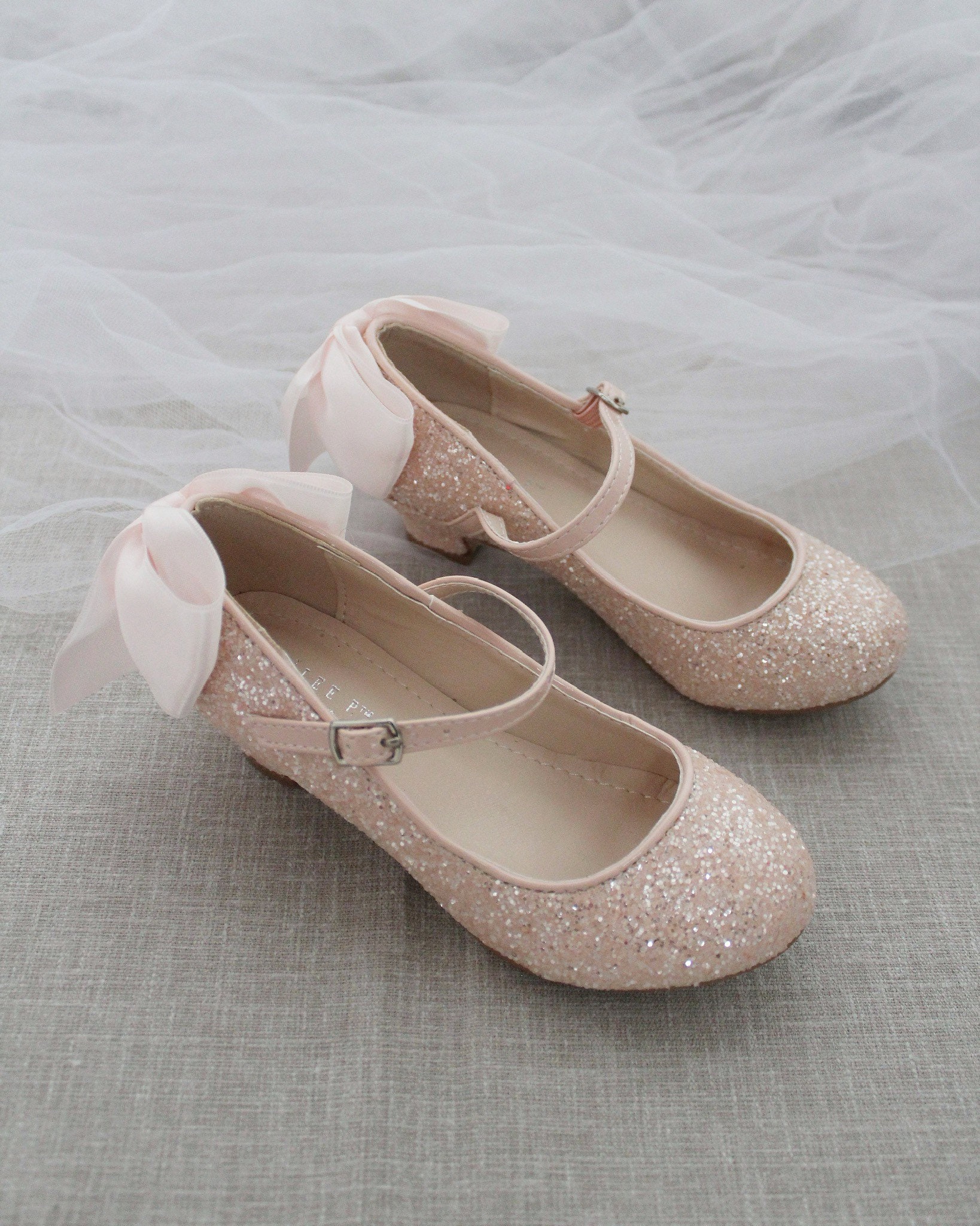 Girls Heel Glitter Shoes Dusty Pink Rock Glitter Mary-jane - Etsy Australia