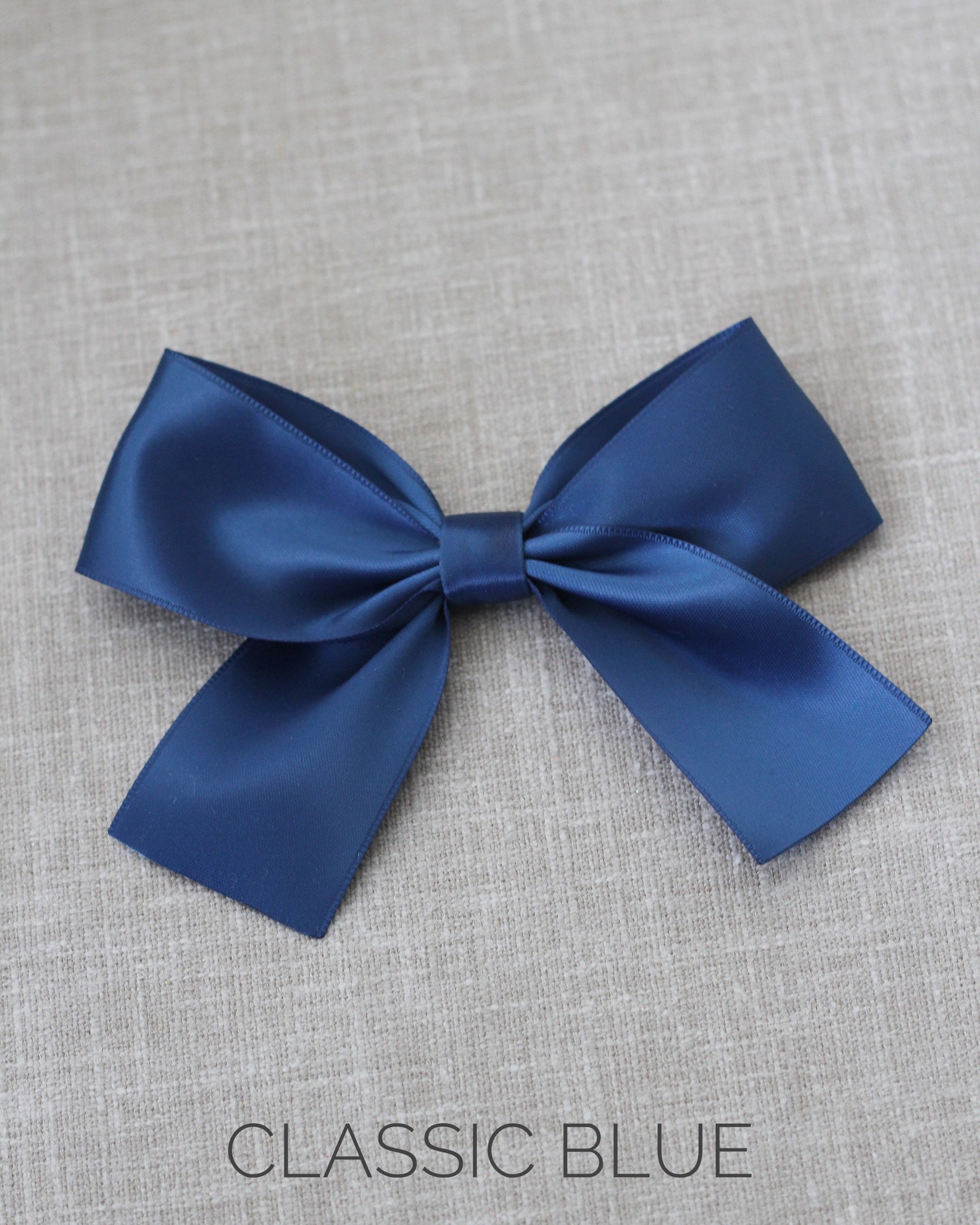 BLUE SATIN Hair Bows - Blue Hair Clips, Blue Hair Bows, Navy Hair Bows ...