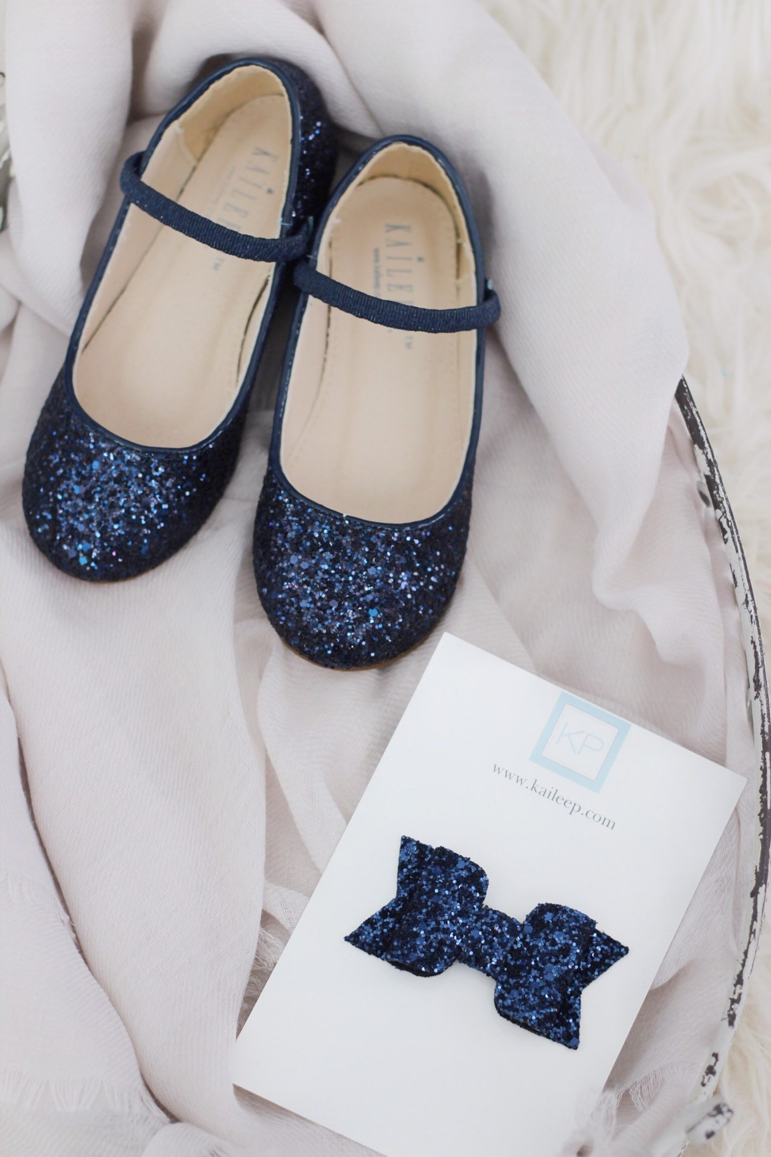 Navy Blue Rock Glitter Maryjane Flats for Flower Girls Shoes - Etsy UK