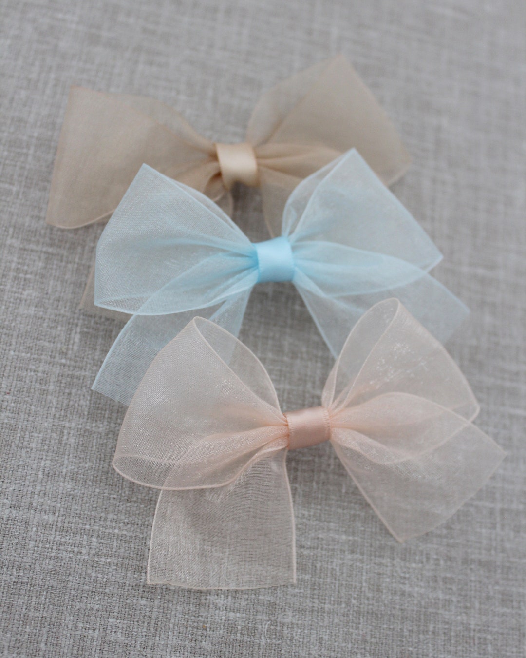 SHEER ORGANZA BOWS - Hair Clips, Holiday Hair Bows, Flower Girls Bows ...