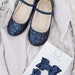 Navy Blue Rock Glitter Maryjane Flats for Flower Girls Shoes, Fall ...