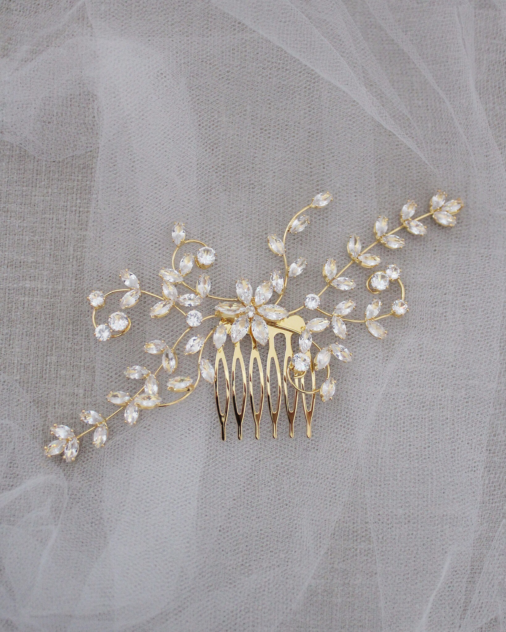Rhinestones Flower Sprays Hair Comb Wedding Hair Accessories - Etsy