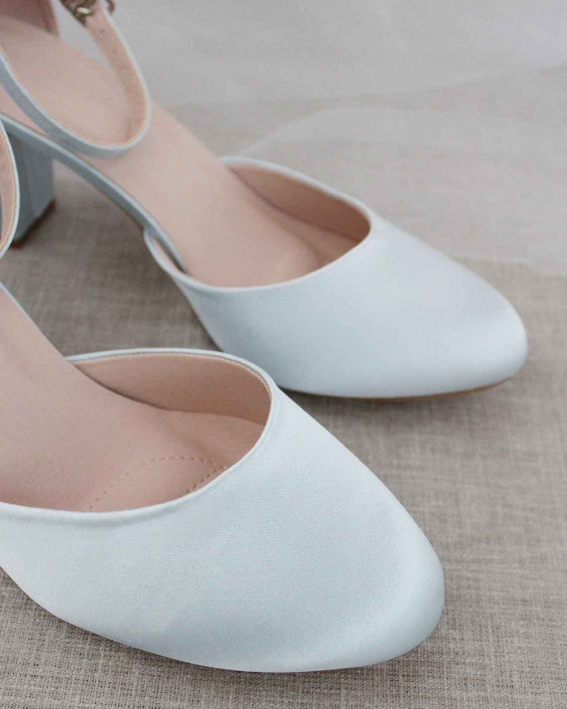 Light Blue Satin Block Heel With SATIN BACK BOW Women Wedding - Etsy ...