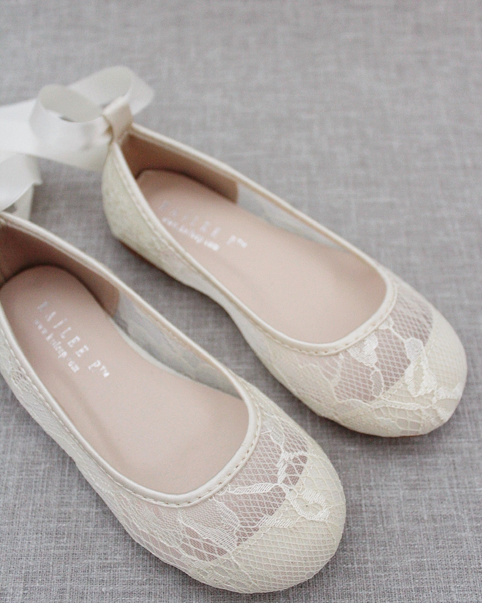 Girls IVORY Lace Ballerina Flats With Ballerina Lace up - Etsy