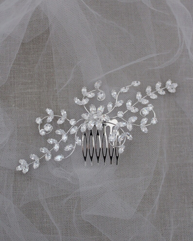 Rhinestones Flower Sprays Hair Comb Wedding Hair Accessories - Etsy