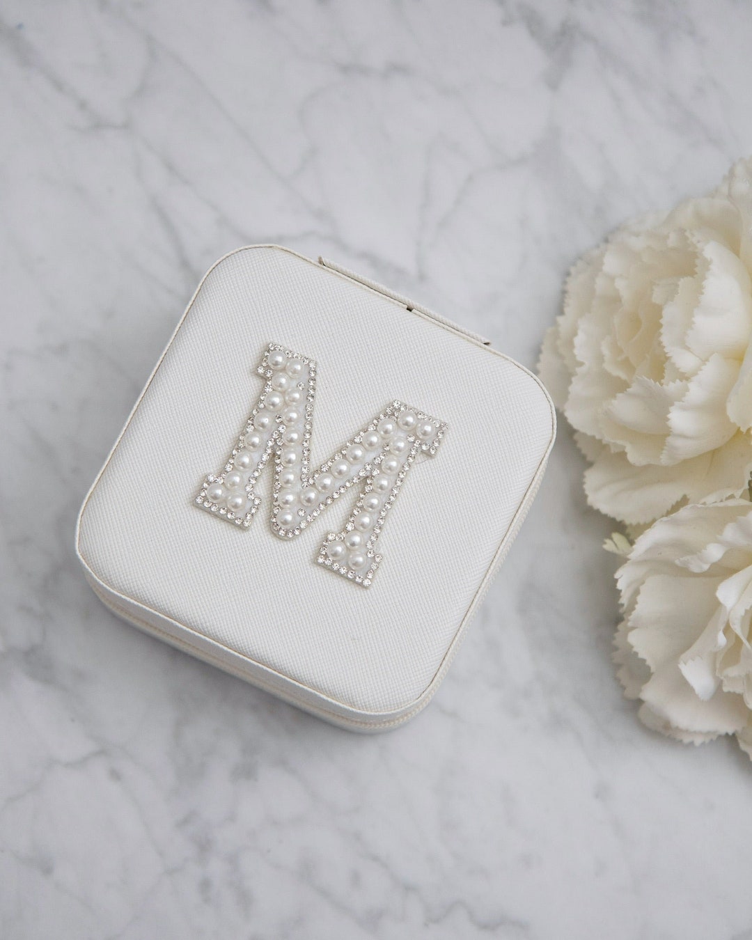 Pearl Monogrammed Jewelry Box, Bridal Jewelry Keepsake, Wedding Gift ...