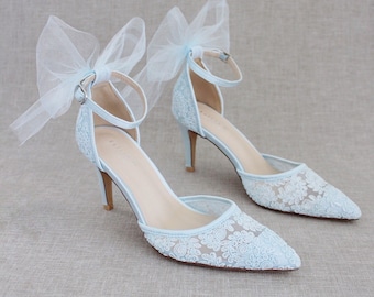 Light Blue Bow Heels - Etsy