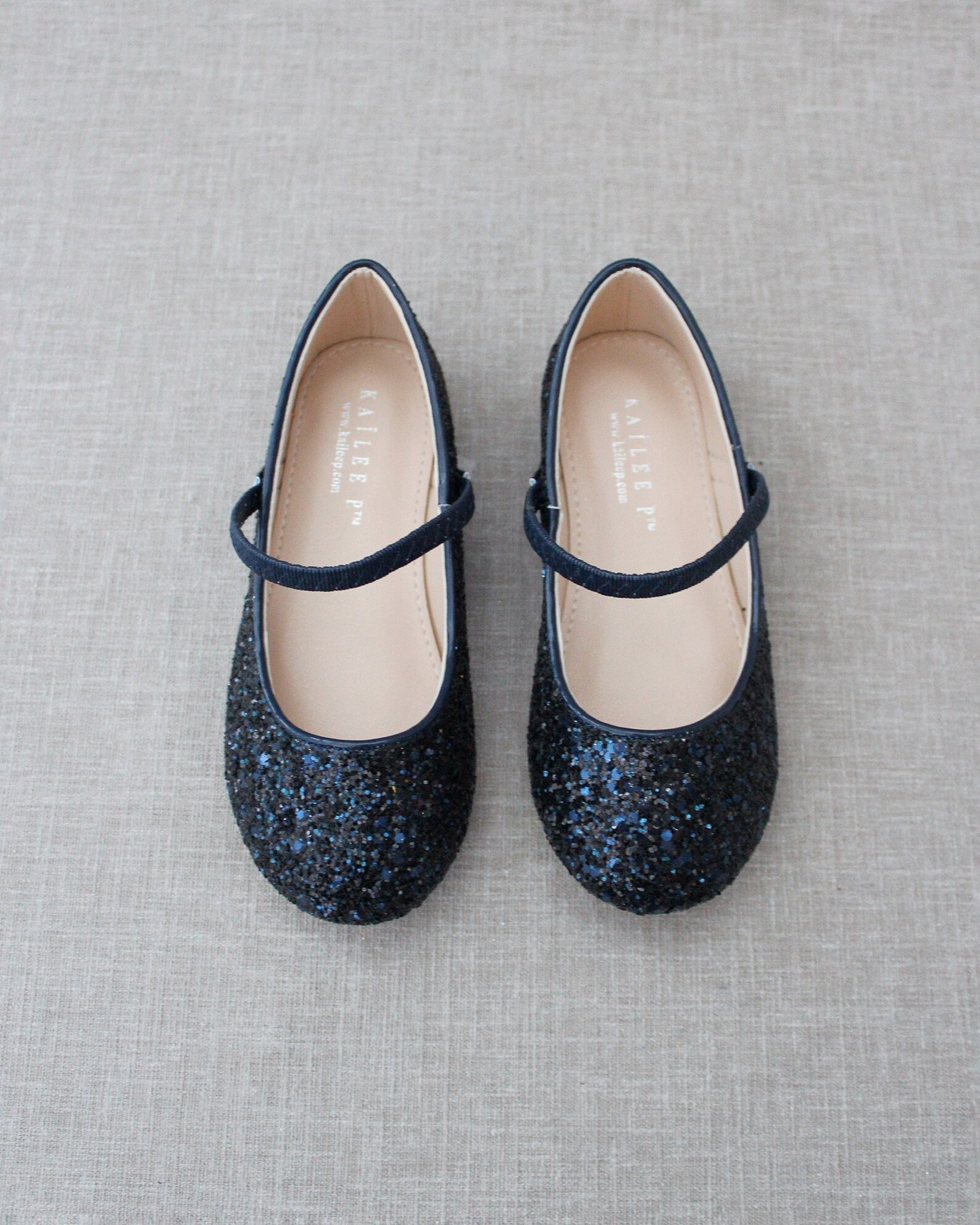 Navy Blue Rock Glitter Maryjane Flats for Flower Girls Shoes - Etsy
