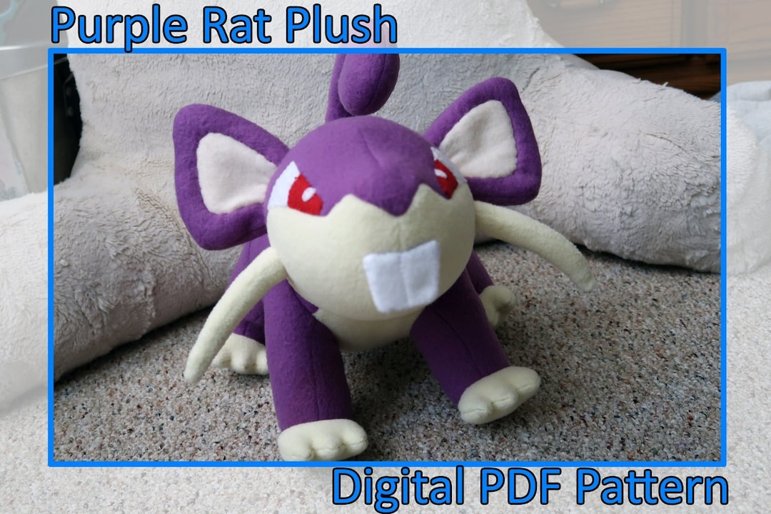 Digital Pattern Purple Rat Plush - Etsy