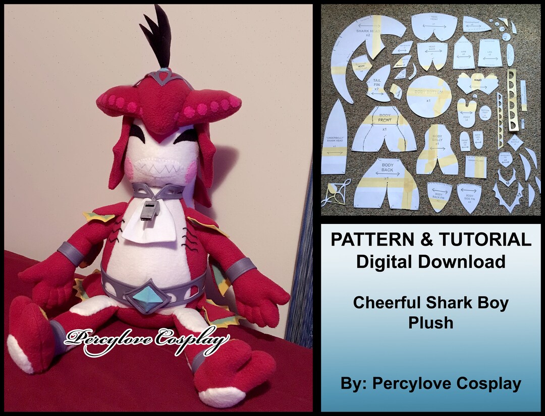 Digital Pattern: Cheerful Shark Boy Plush - Etsy