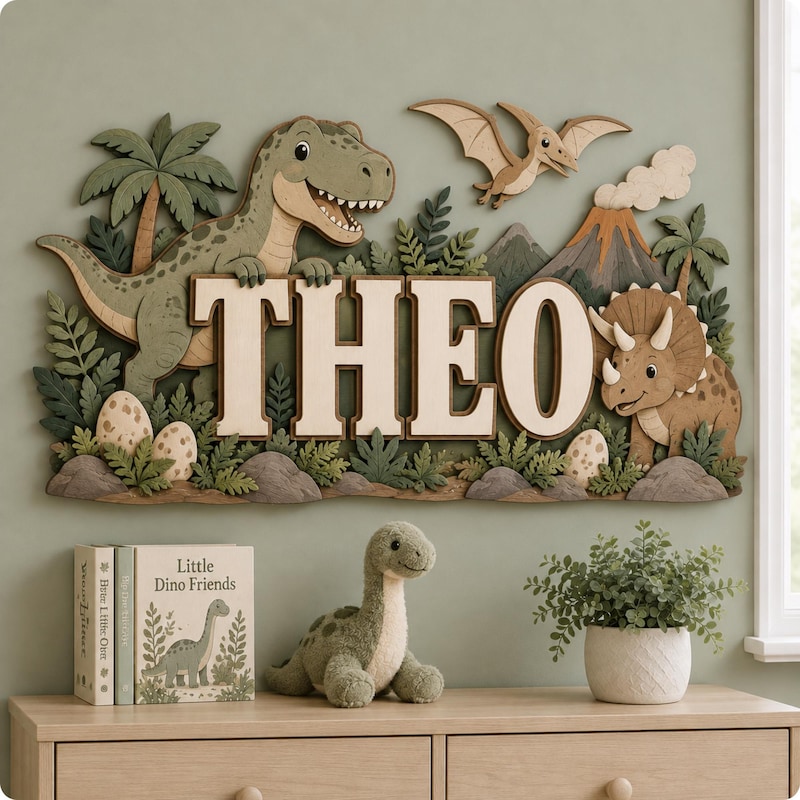 Custom Room Sign Dinosaur - Etsy