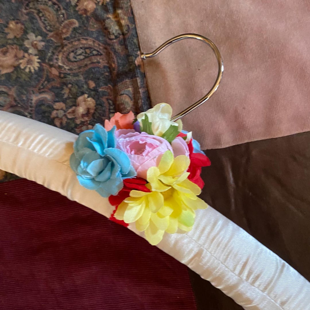 Floral Fancy Women’s Padded Dress Hanger. Multi Colorful Flowers ...