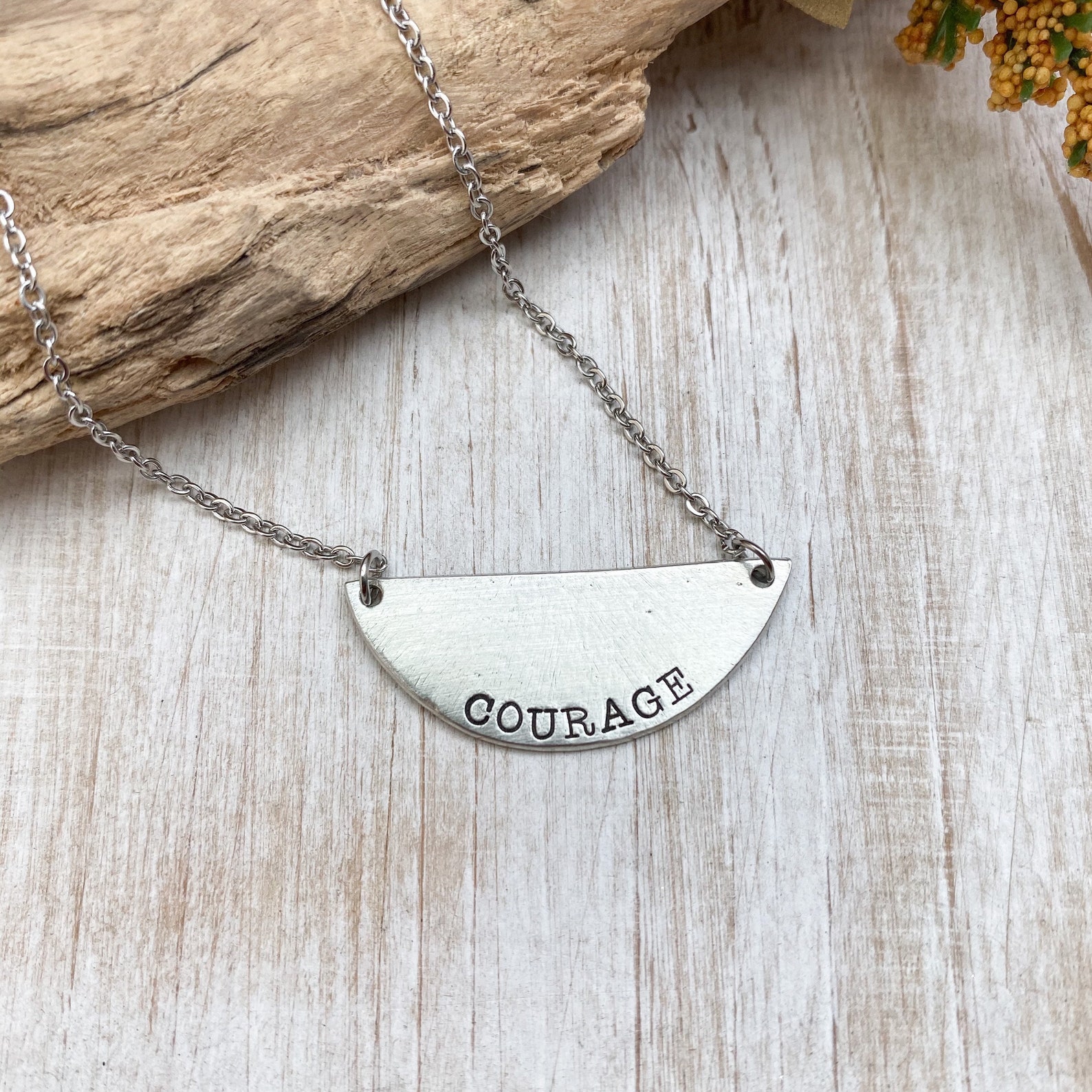 Courage Necklace--have Courage--word Necklace--courage Dear Heart ...