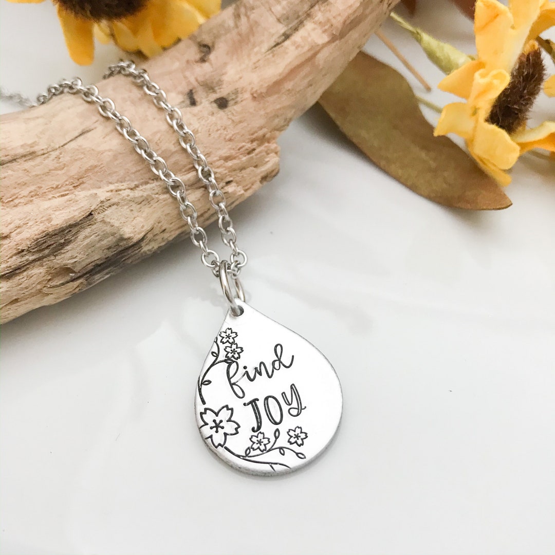 Find Joy Necklace--joy Jewelry--mantra Necklace--joy Gift--joy Quote ...