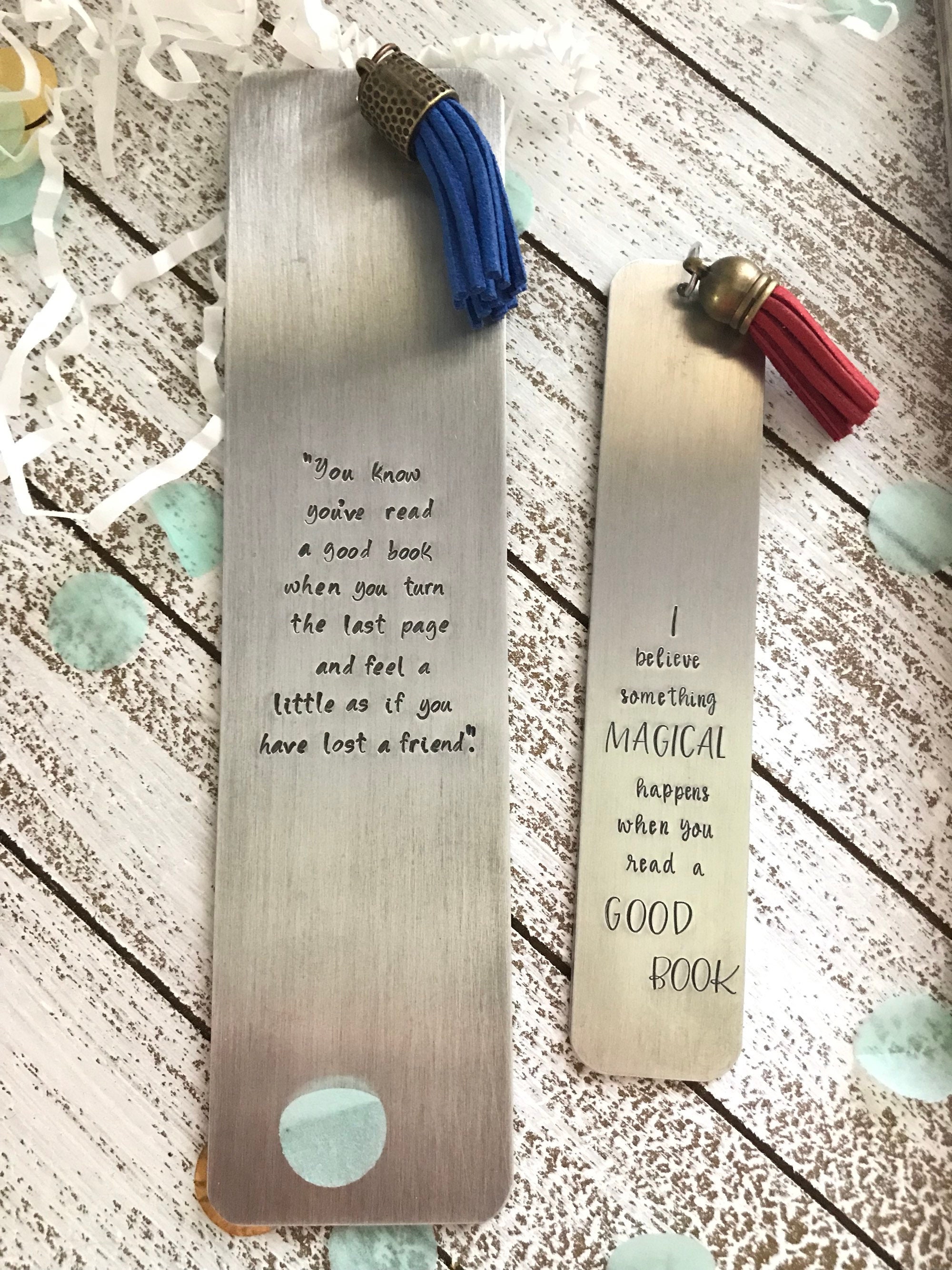 FUNNY Bookmarkhand Stamped Metal Bookmarkgo Away Im | Etsy