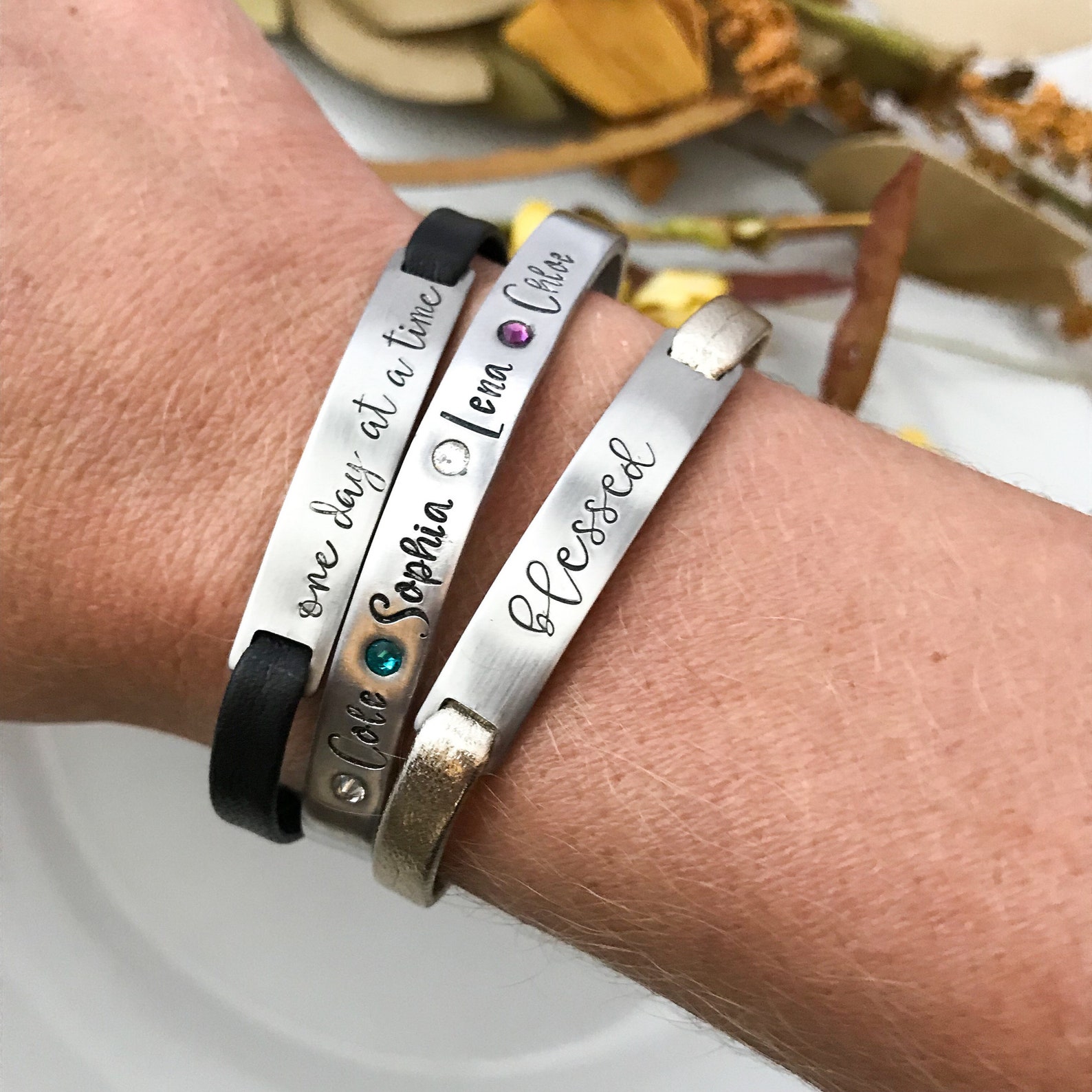 Word Braceletcustom Braceletmantra Braceletone Word | Etsy