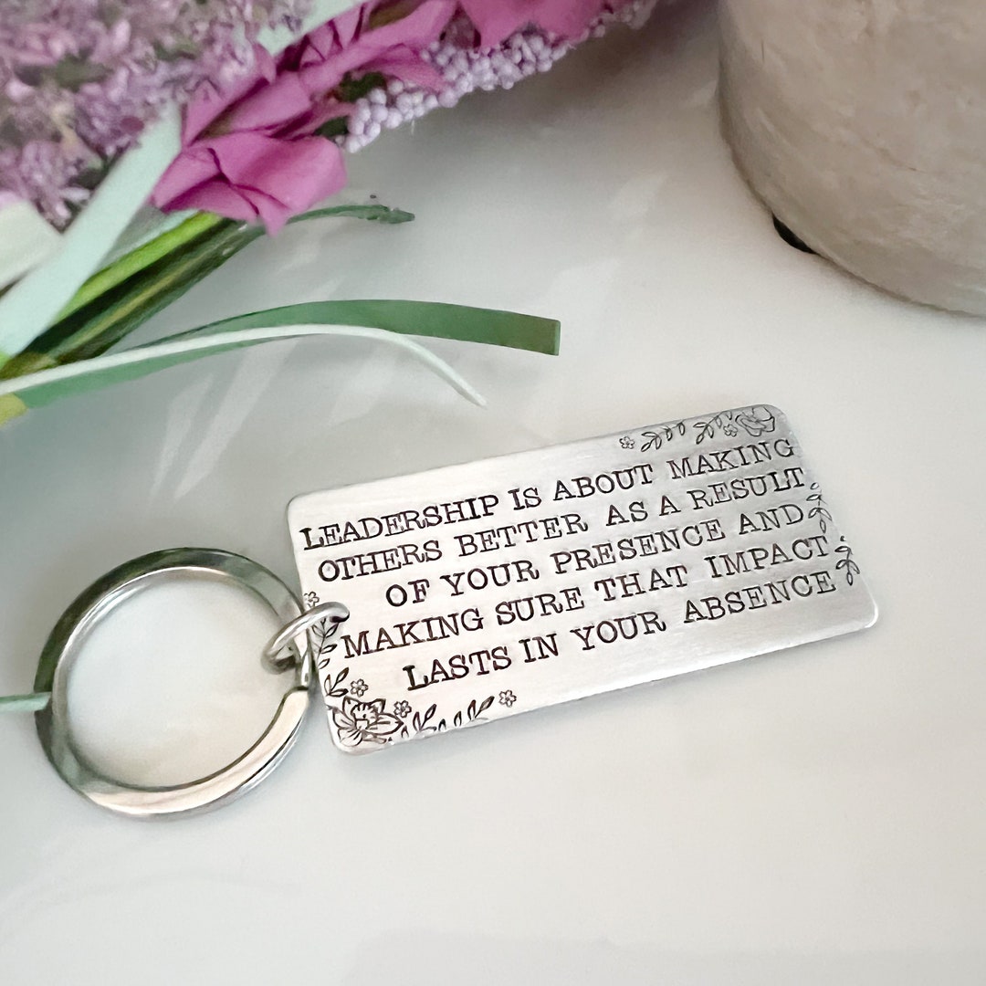 Leadership Keychain--leader Gift--gift for Boss--leadership Quote--boss ...
