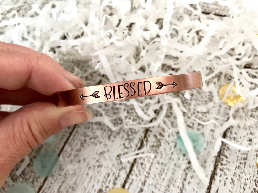 BLESSED Bracelet--blessed Jewelry--copper Bracelet--christian Jewelry ...