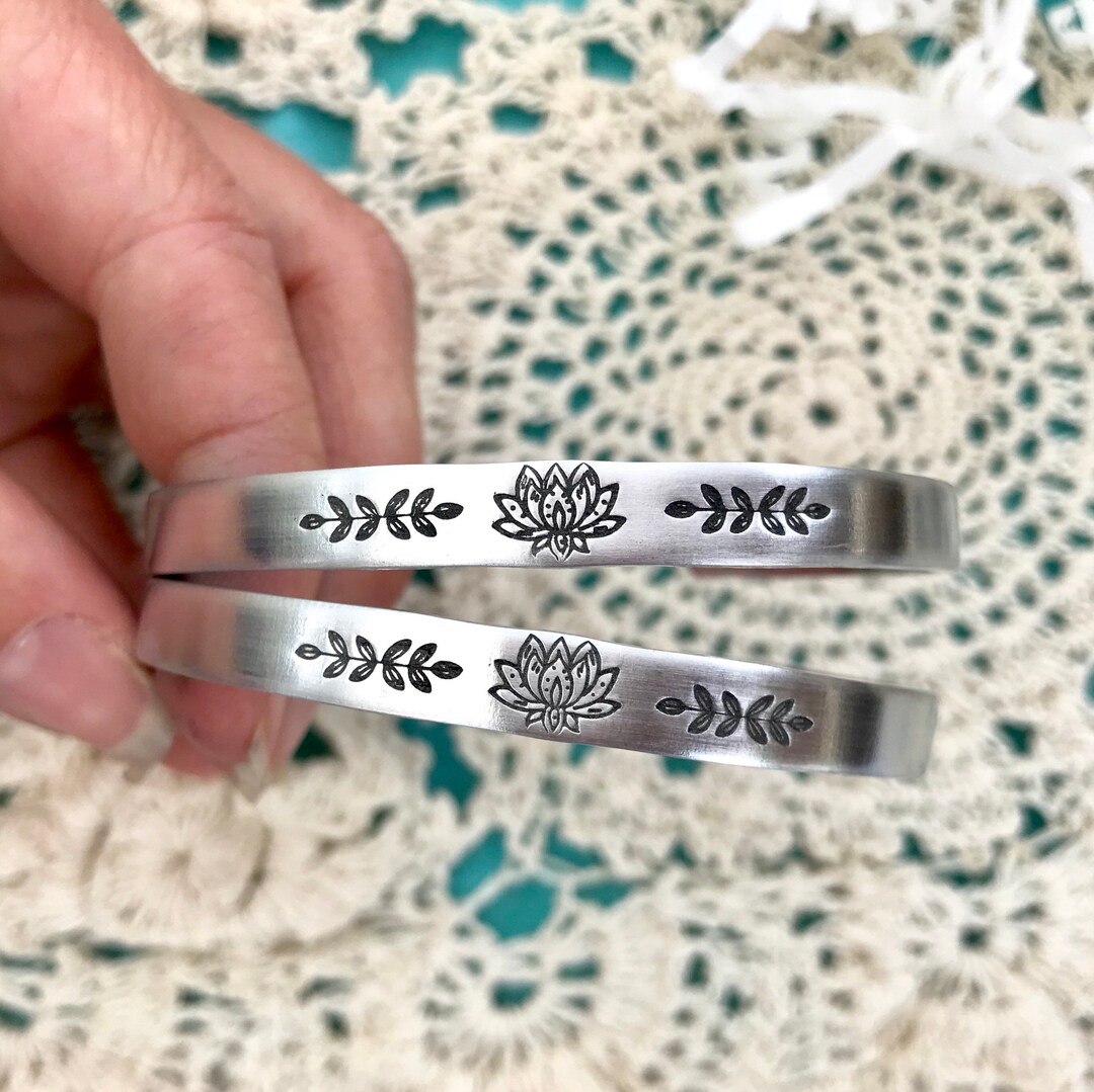 LOTUS Bracelet--lotus Cuff--lotus Jewelry--motivational Jewelry ...