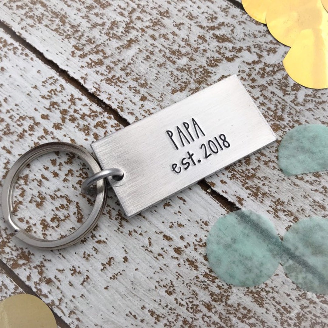 Grandpa Keychain--papa Keychain--grandpa Est. Keychain - Etsy