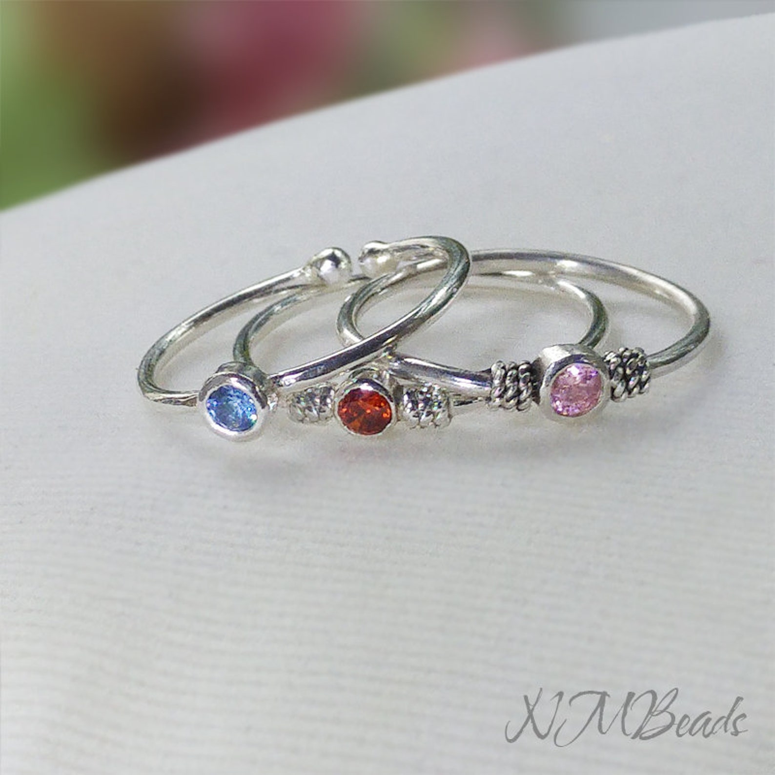 Personalized Children Ring, Birthstone Ring, Sterling Silver Ring ...