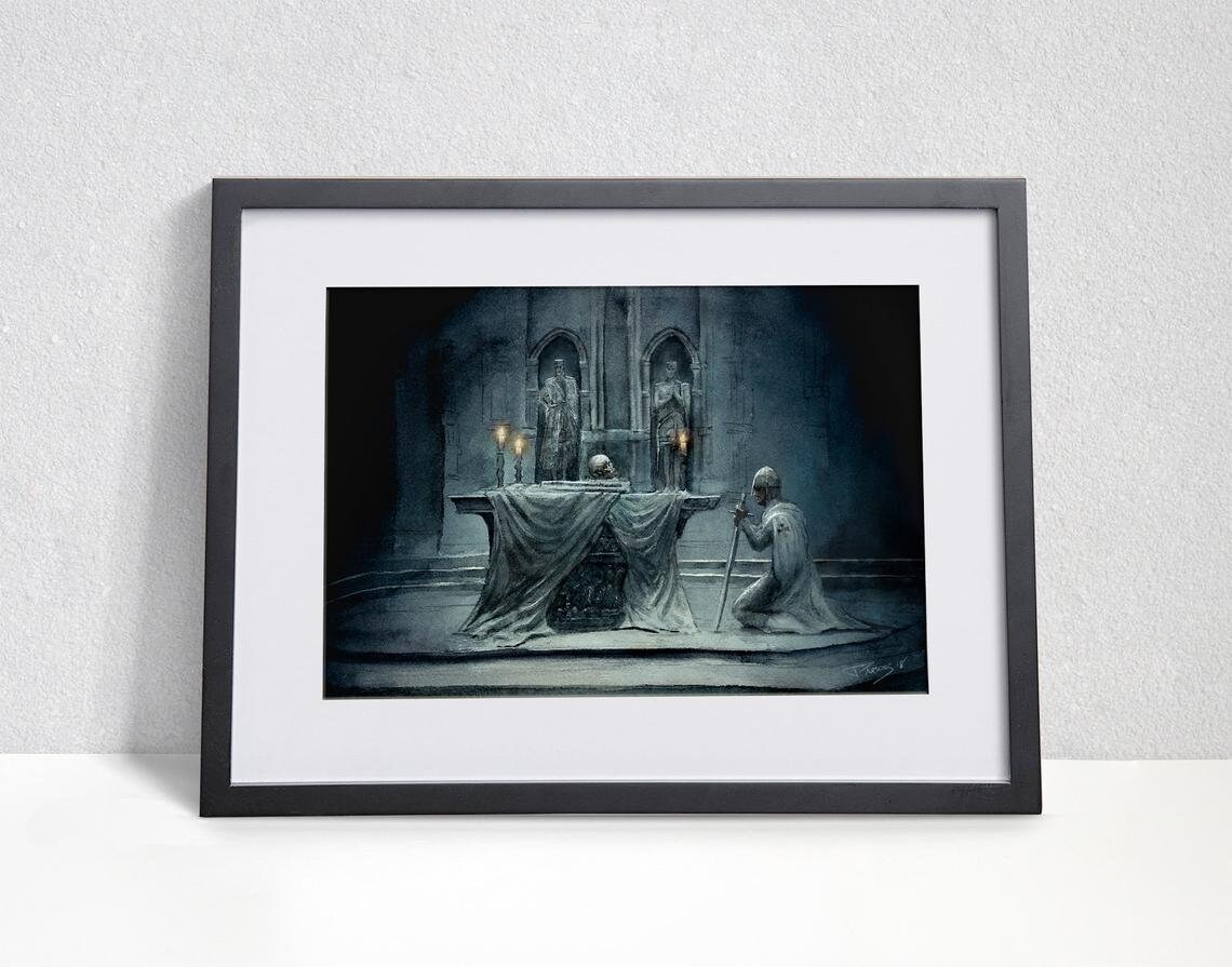 Knight Templar Painting, Praying to John the Baptist, Knights Templar ...