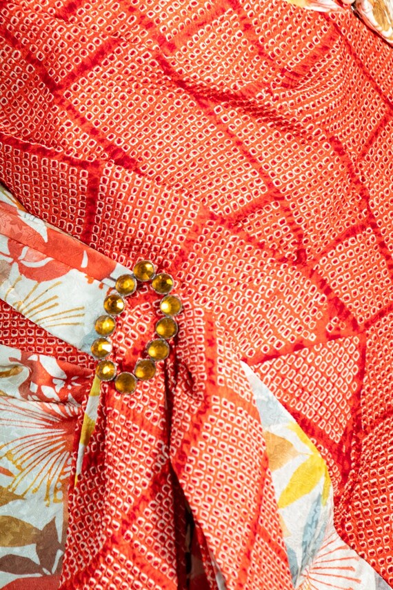 Morphew Atelier Red Amber Bias Cut Japanese Kimono S… - Gem