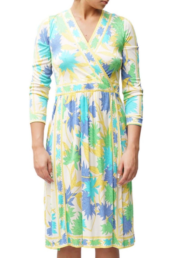 1960S PUCCI Yellow Floral Print Silk Jersey AS IS Lo… - Gem