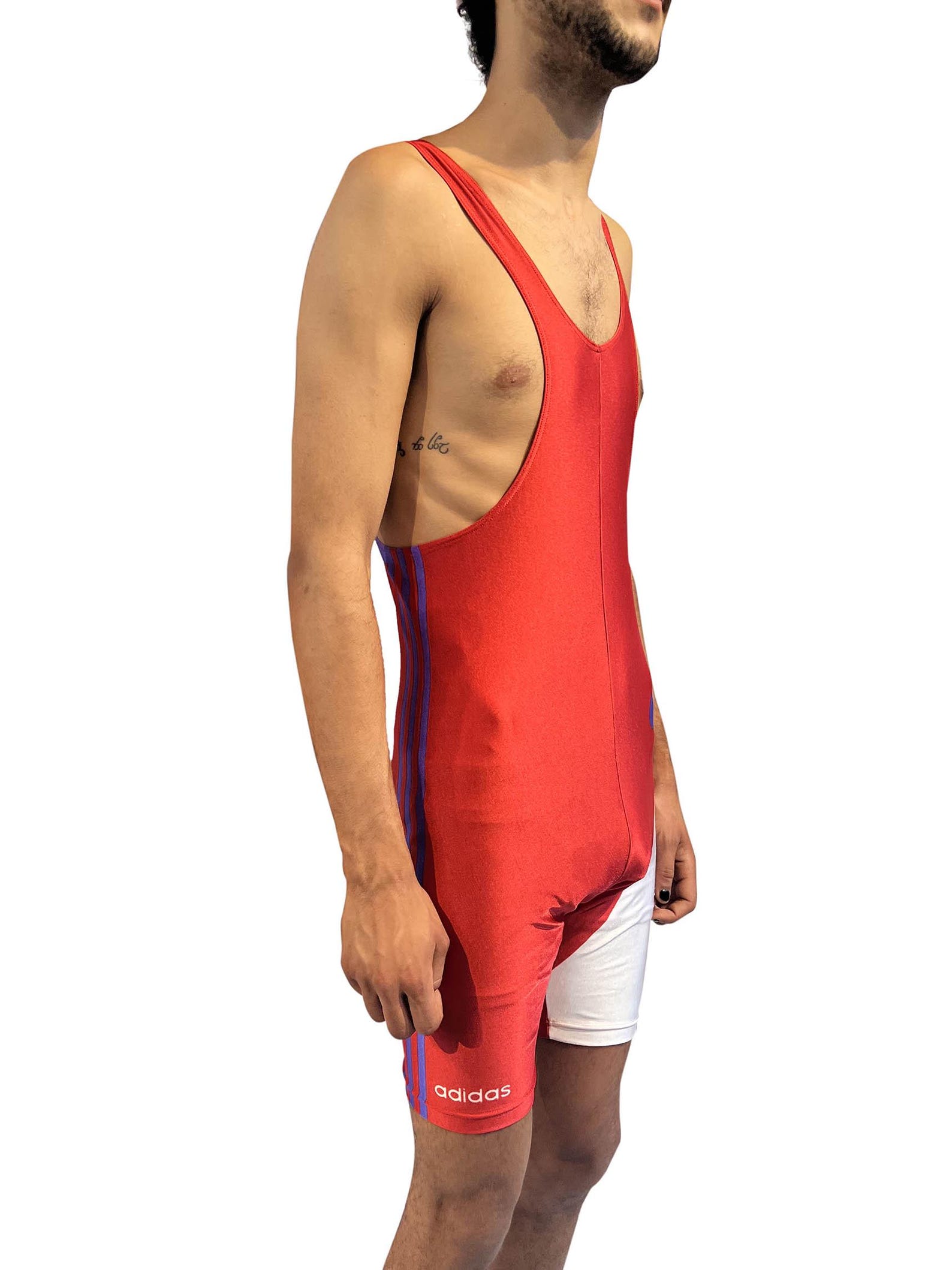 1980S Red White & Purple Wrestlers Adidas Unitard - Etsy