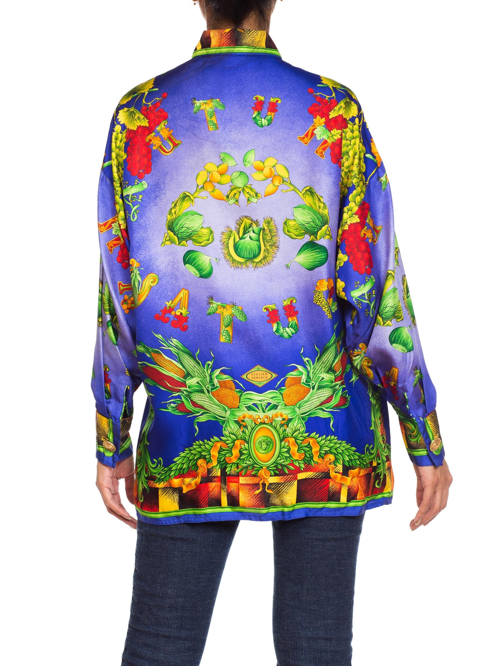 1990S GIANNI VERSACE Silk autumn Nature Baroque - Etsy