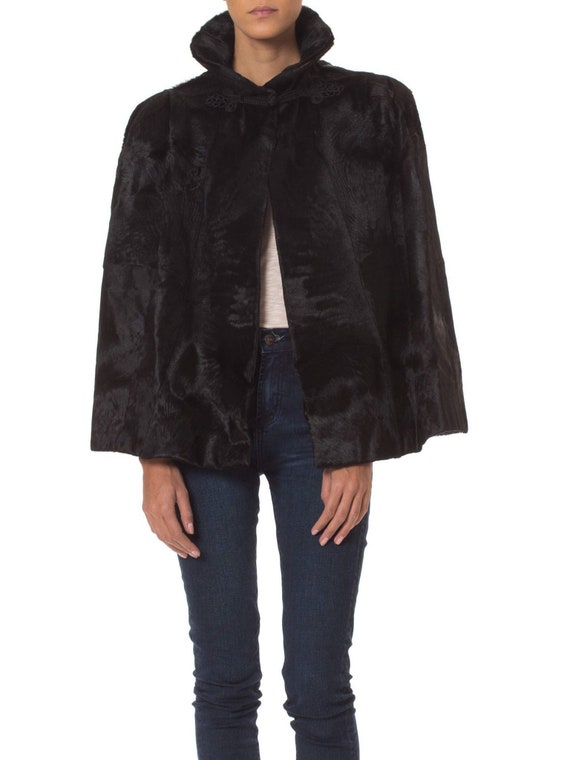 Victorian Black Broad Tail Fur Cape - Gem