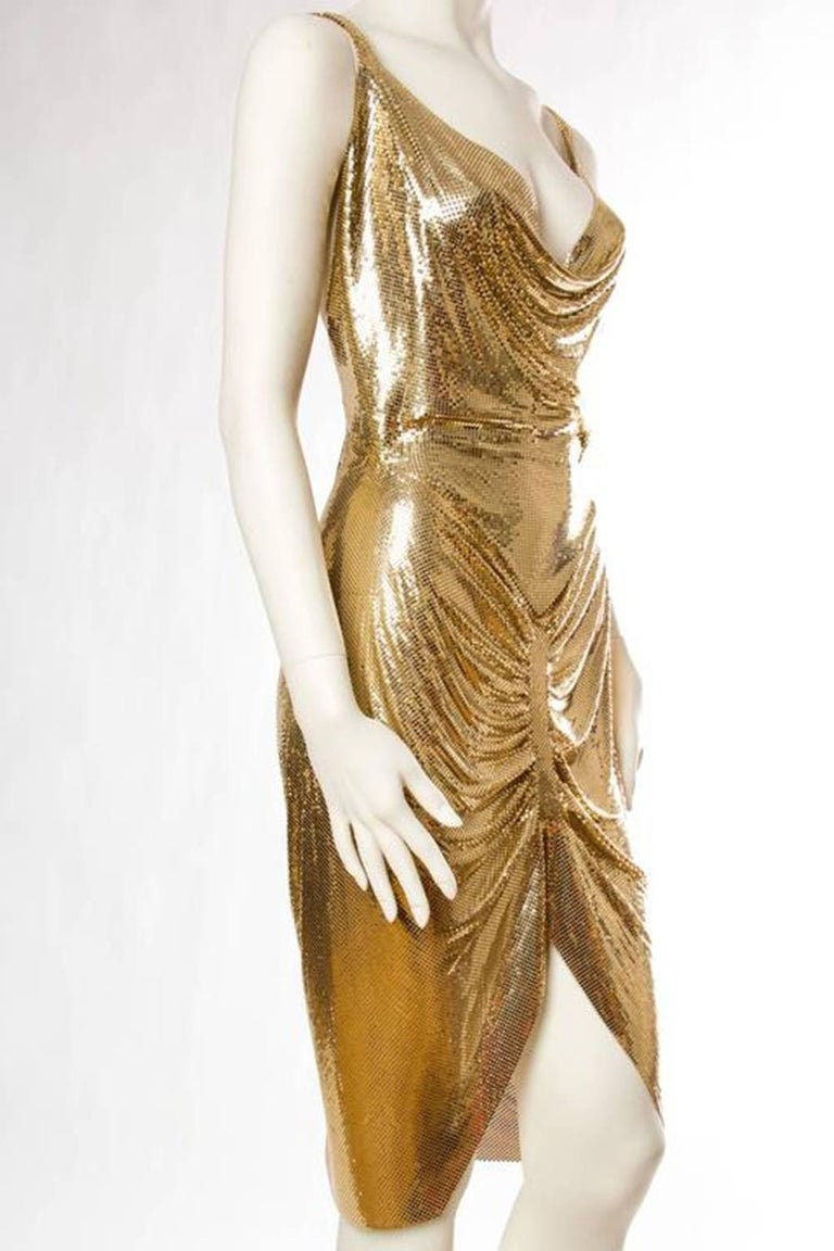 MORPHEW COLLECTION Gold Metal Mesh Dress - Etsy