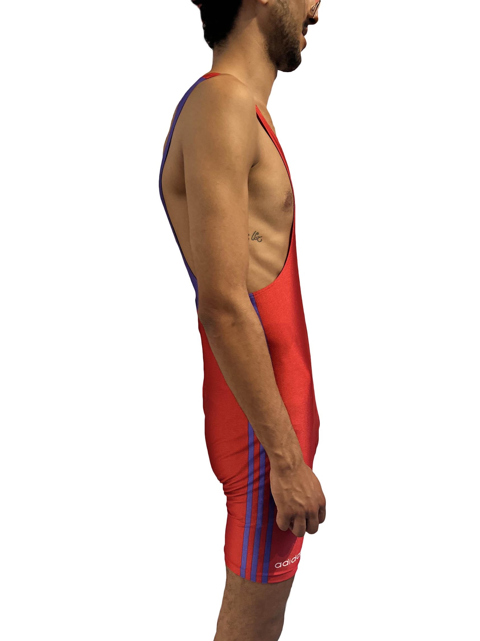 1980S Red White & Purple Wrestlers Adidas Unitard - Etsy