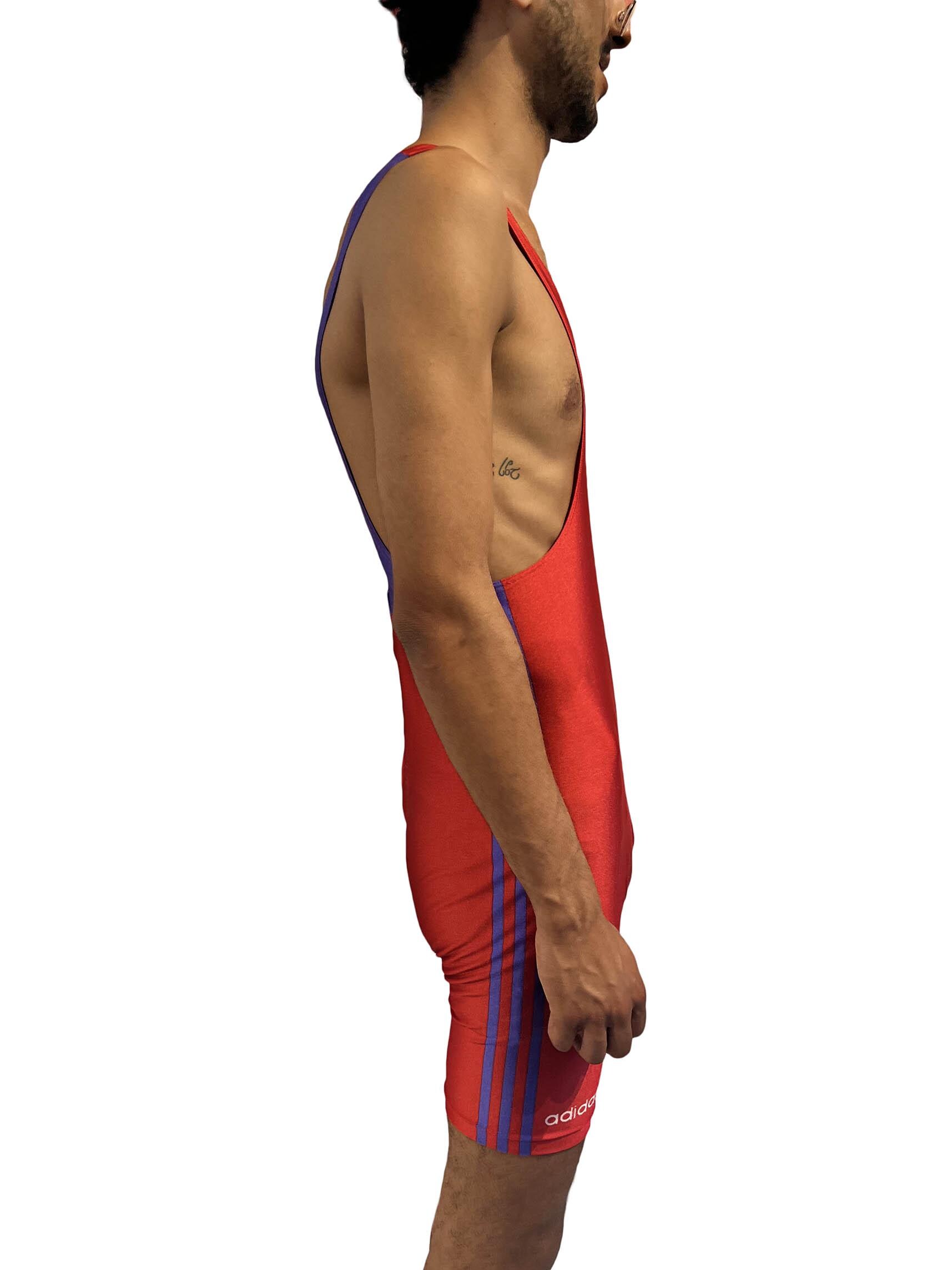 1980S Red White & Purple Wrestlers Adidas Unitard - Etsy