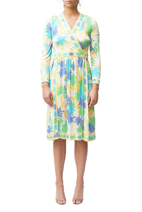 1960S PUCCI Yellow Floral Print Silk Jersey AS IS Lo… - Gem