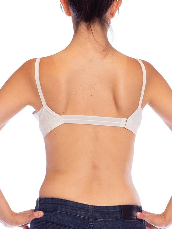 1950s White Cotton Bullet Bra Gem