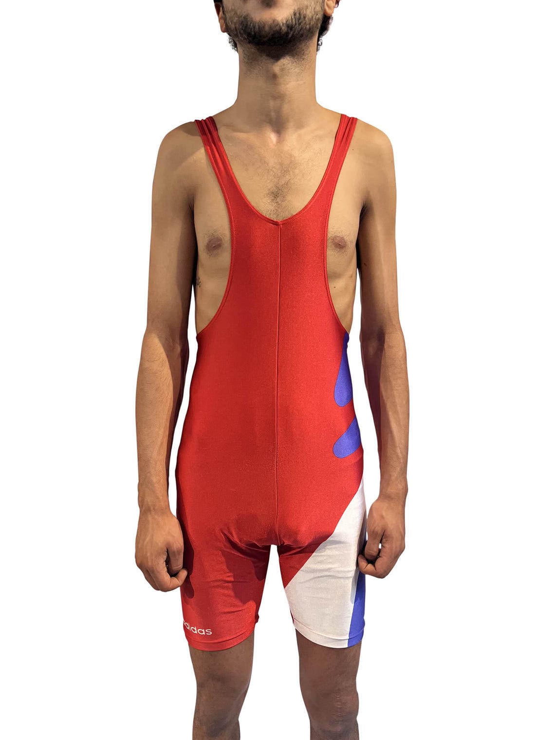 1980S Red White & Purple Wrestlers Adidas Unitard - Etsy