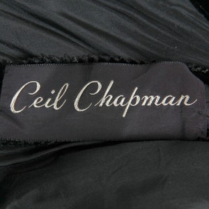 1970S CEIL CHAPMAN Black Rayon & Silk Velvet Plunging Halter Neck Gown ...